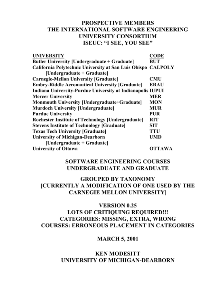 Software Engineering Courses