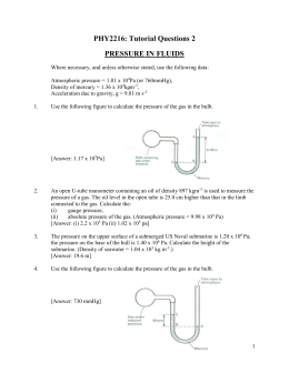 Manometer Example Problems
