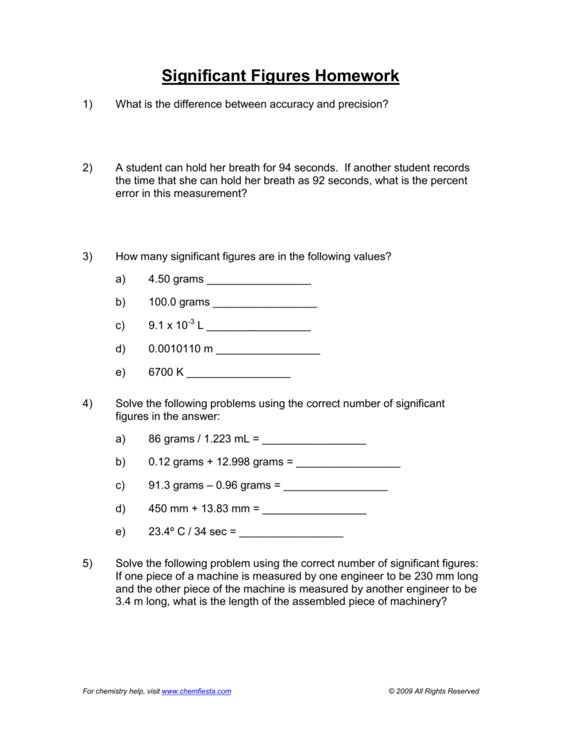 Chemfiesta Significant Figures Worksheet Answers Thekidsworksheet Chemfiesta Significant Figures Worksheet Answers Thekidsworksheet