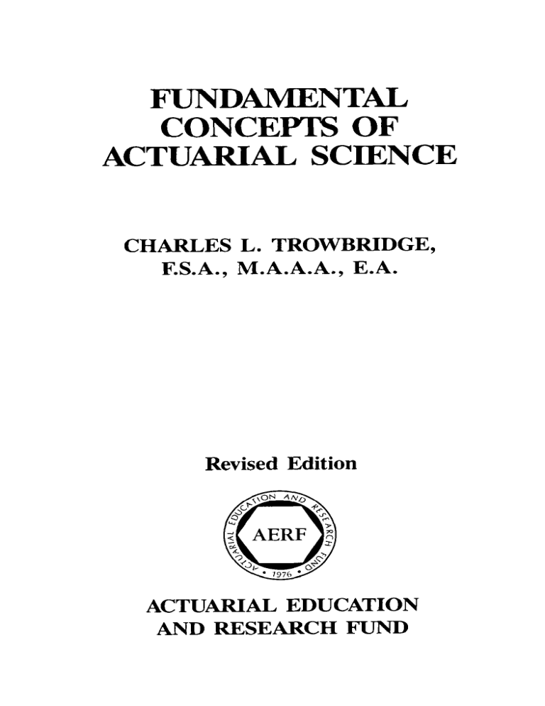 Fundamental Concepts Of Actuarial Science