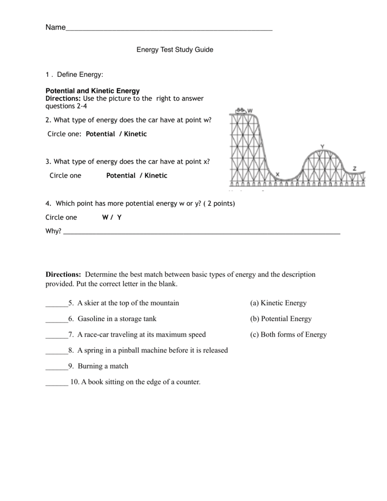 Energy Test Study Guide Energy Test Study Guide