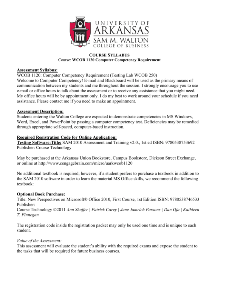 WCOB 1120 Computer Competency Requirement