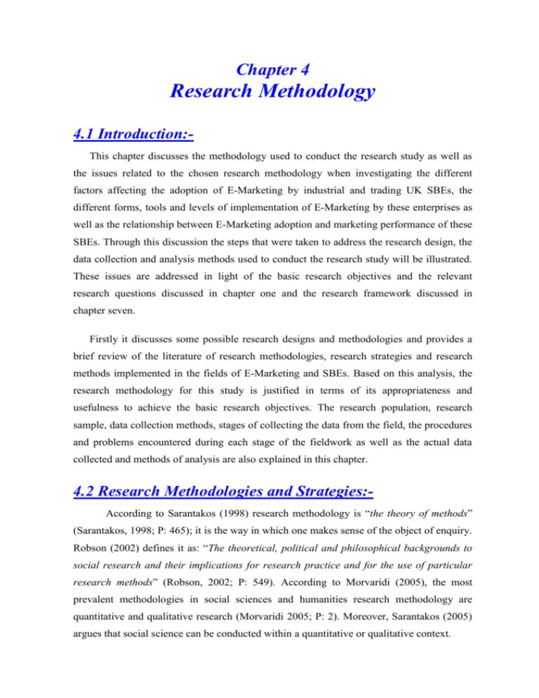 Chapter 4 Research Methodology
