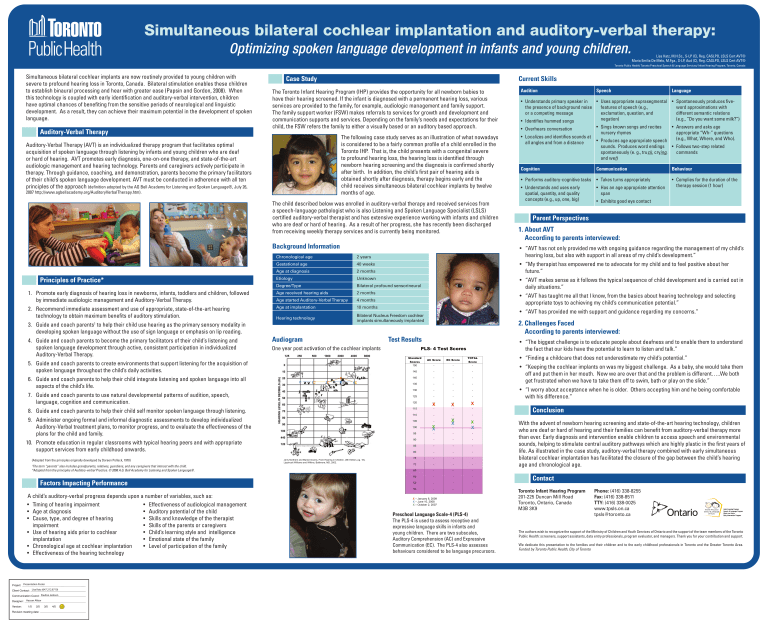 Optimizing Spoken Language Development In Infants And Young