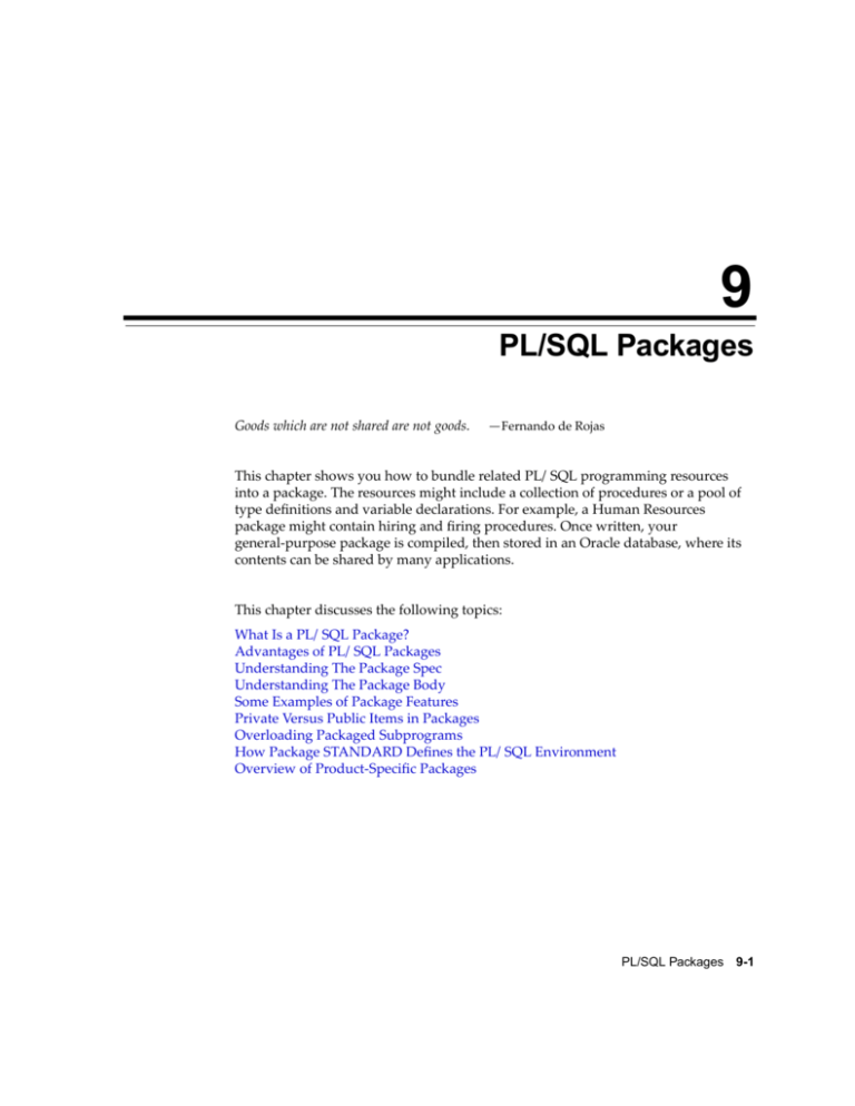 PL SQL Packages