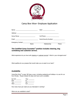 the Application - Camp Bow Wow Golden Dog Daycare and Boarding