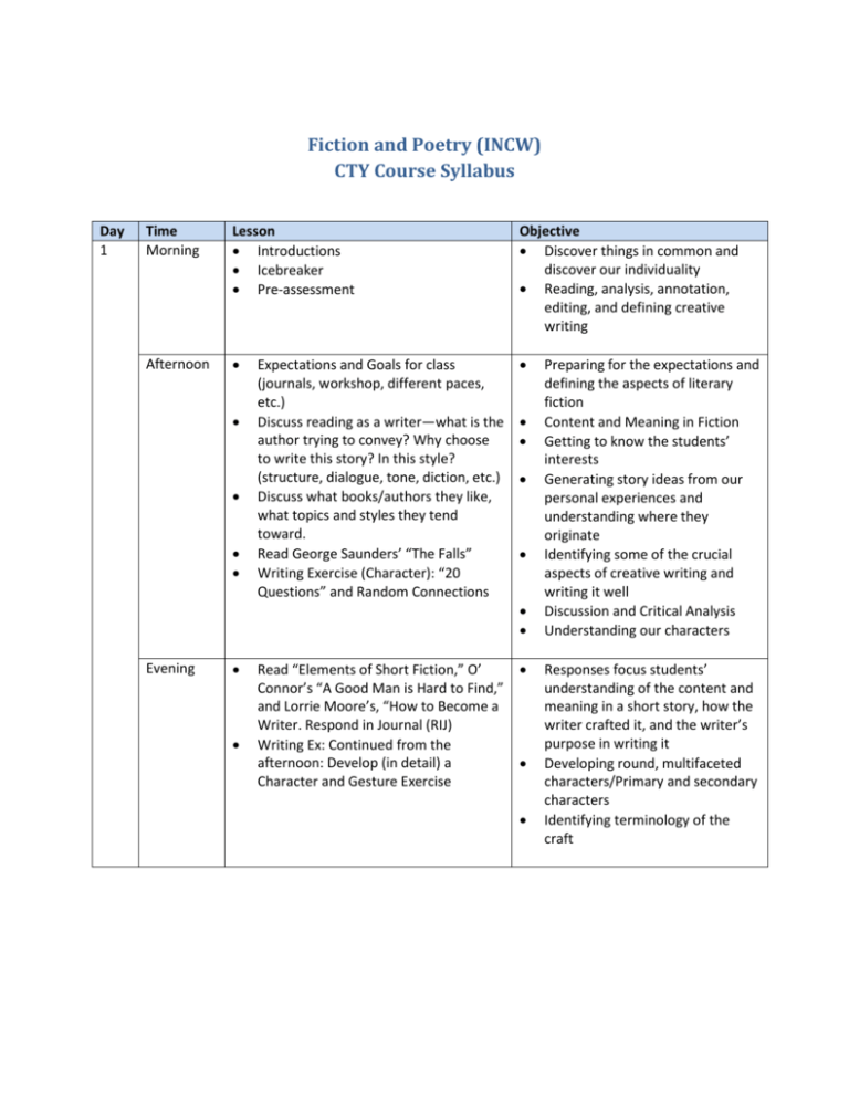 Sample Syllabus 1