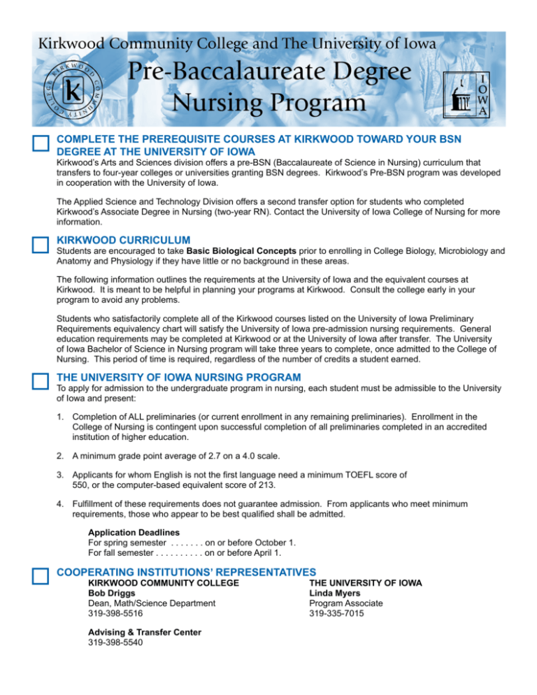 Pre Baccalaureate Degree Nursing Program Pre Baccalaureate Degree Nursing Program