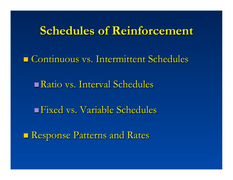 Schedules Of Reinforcement