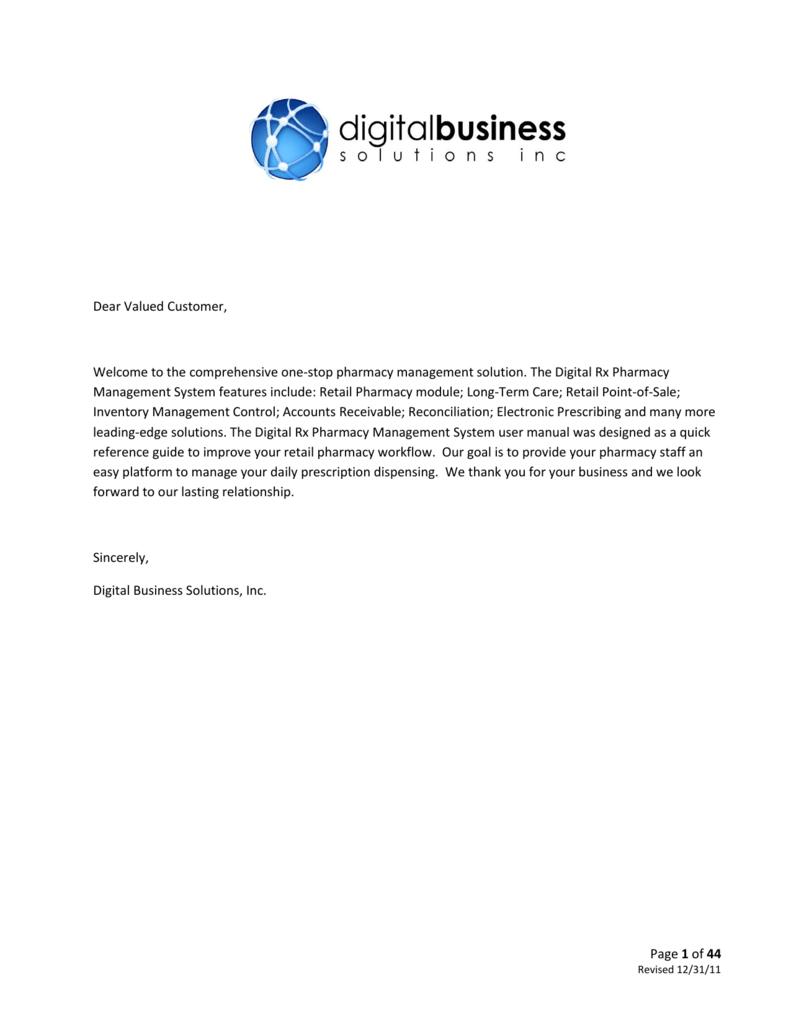 Dear Valued Customer Dear Valued Customer