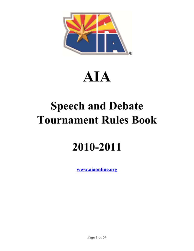 Speech And Debate Tournament Rules Book 2010 2011
