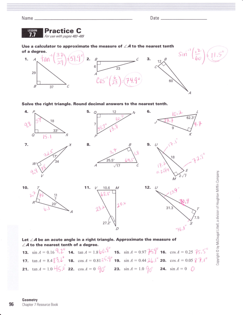 Lesson 1 7 Practice A Geometry Answers Lesson 1 7 Practice A Geometry Answers