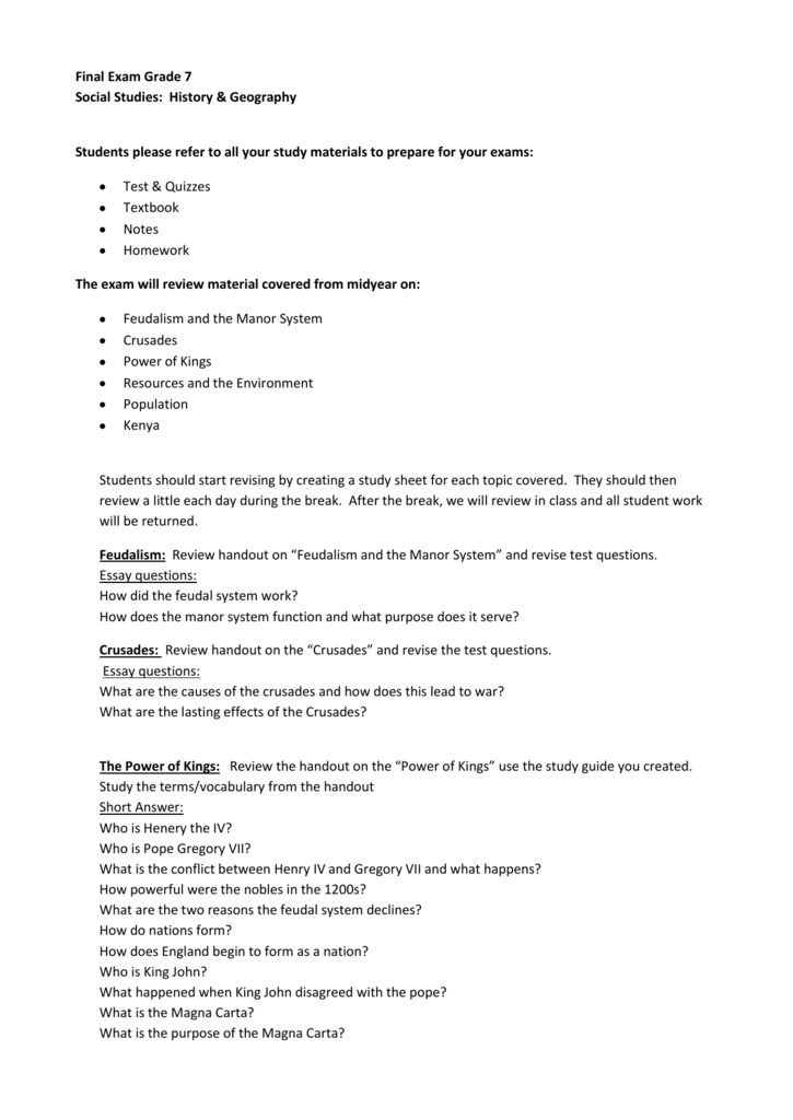 Grade 7 Social Studies Questions And Answers Grade 7 Social Studies Questions And Answers