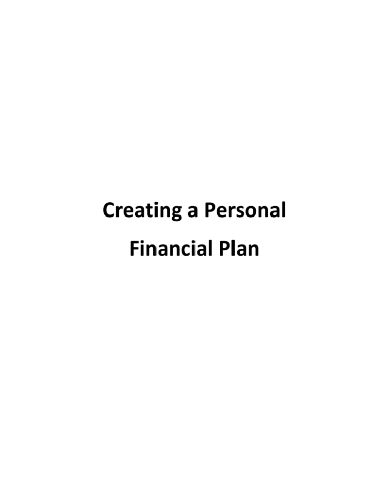 Creating A Personal Financial Plan