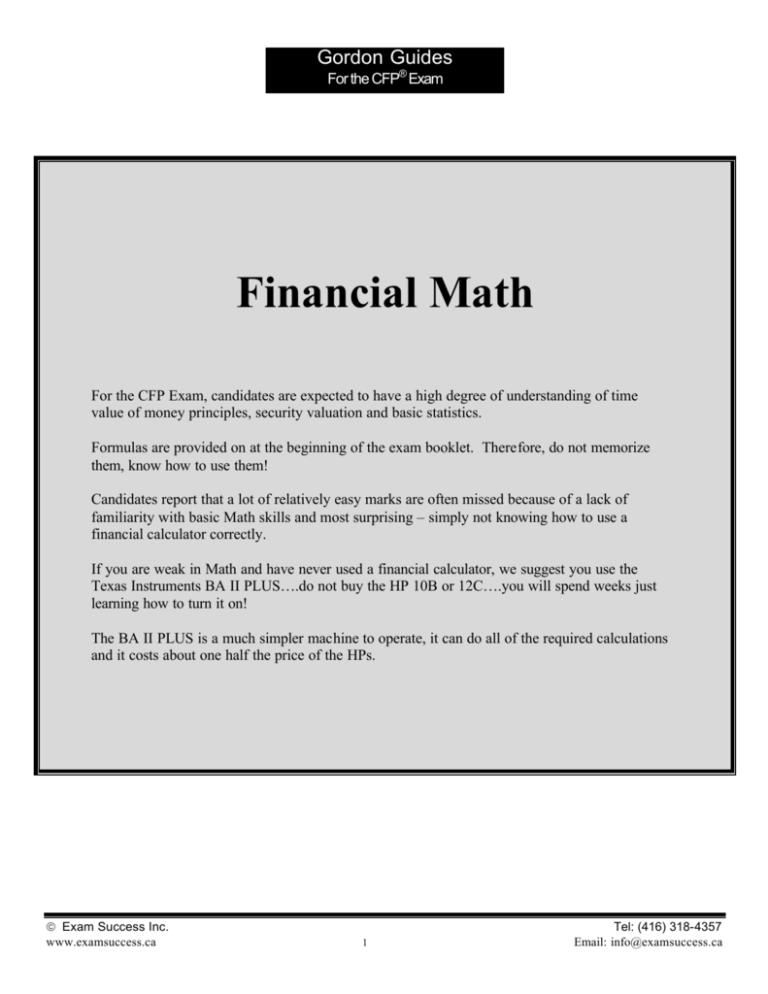 Financial Math Sample