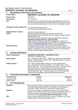 Material Safety Data Sheet Isopropyl alcohol MSDS