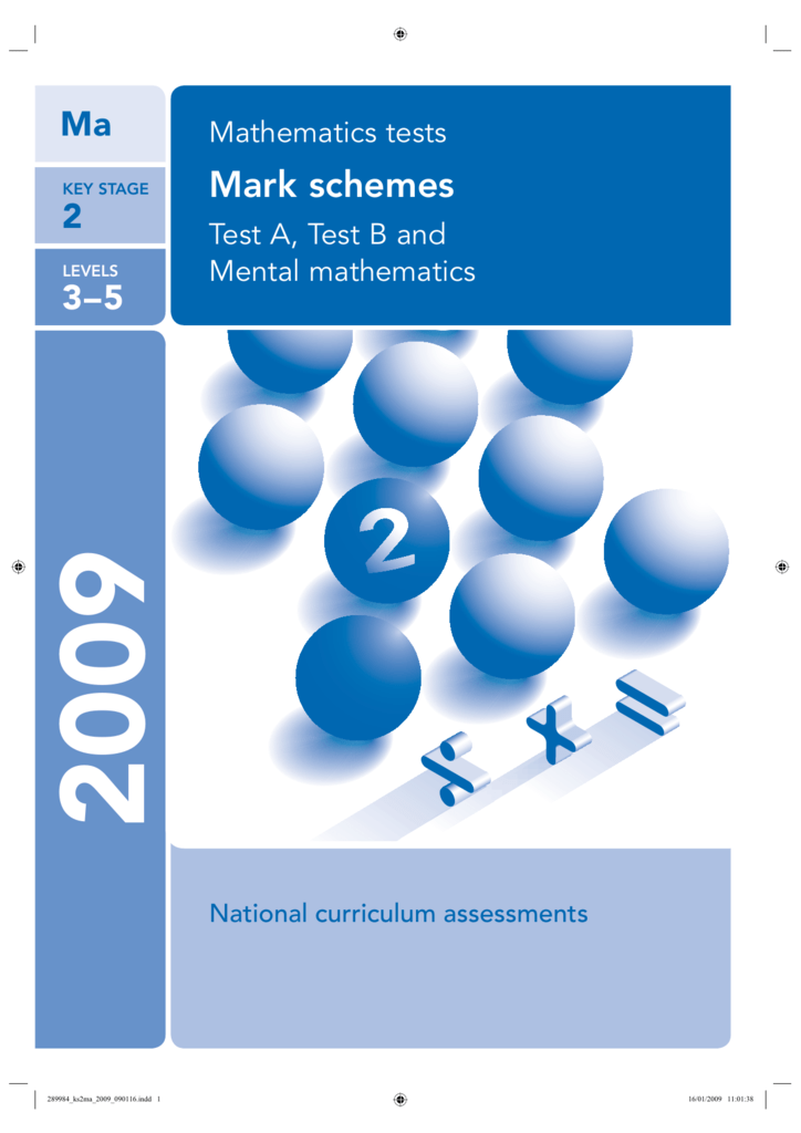 Mark Schemes Satspapers uk Free Past Sats Papers