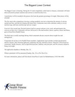 Biggest Loser Registration Form - Conemaugh Valley School District!