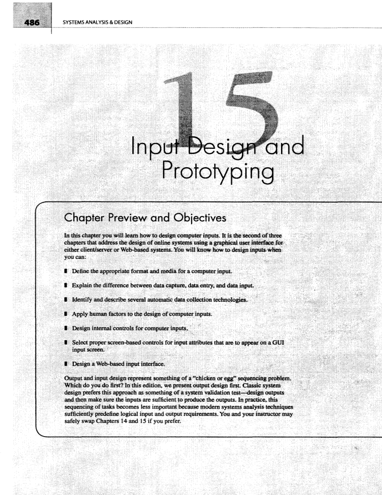 SYSTEMS ANALYSIS DESIGN