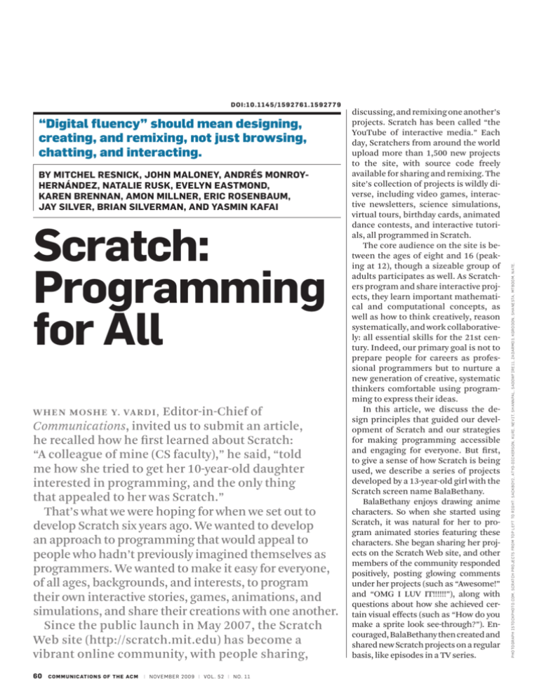 Scratch Programming For All