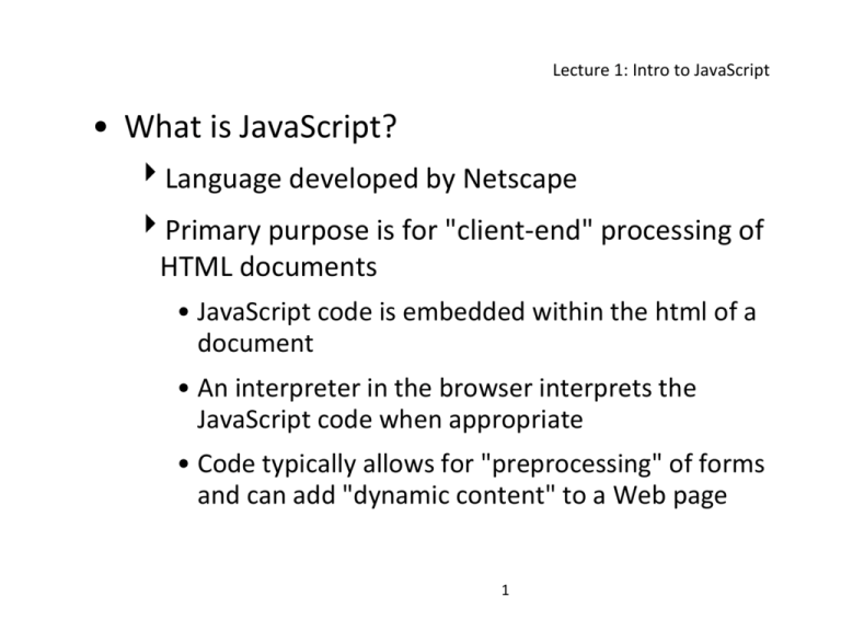 What Is JavaScript 