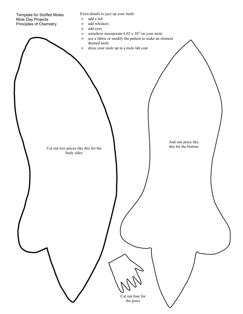 Template For Stuffed Moles