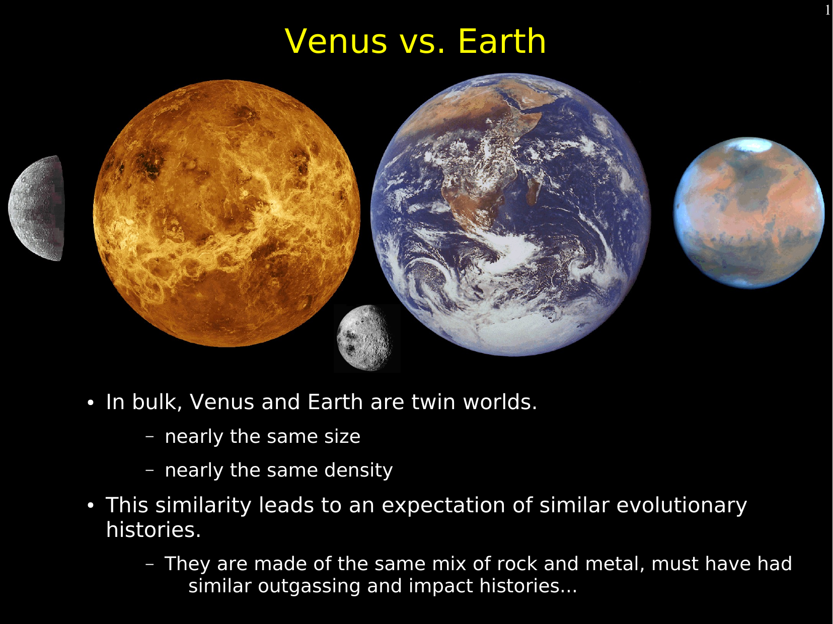Venus Vs Earth