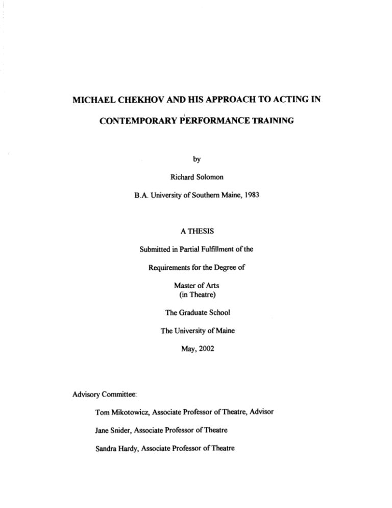 michael chekhov and his approach to acting in contemporary