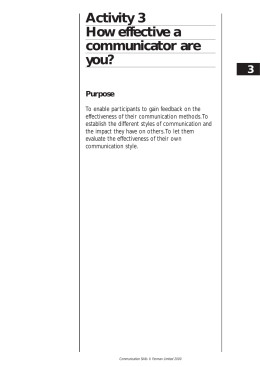Communication Styles Role Play Exercise