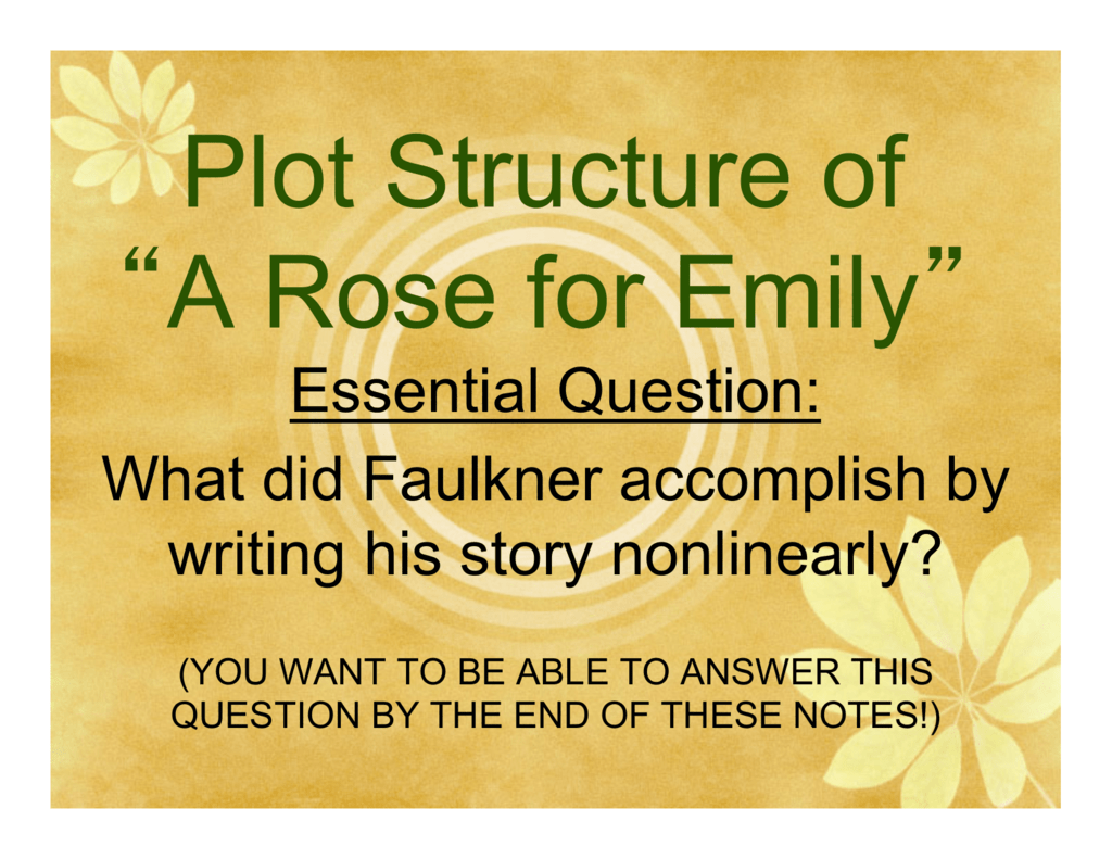 A Rose For Emily PowerPoint On Plot