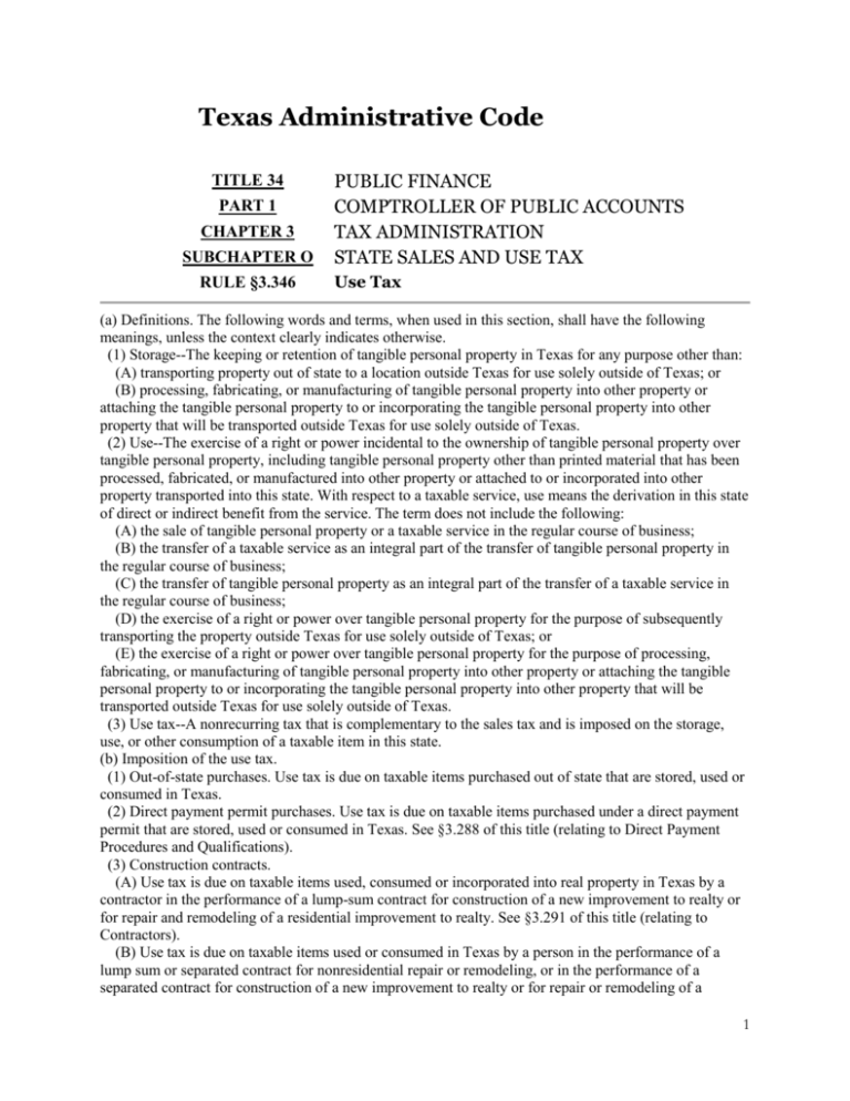 Texas Administrative Code Texas Administrative Code