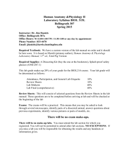 Anatomy and Physiology Lab Report I. Formatting
