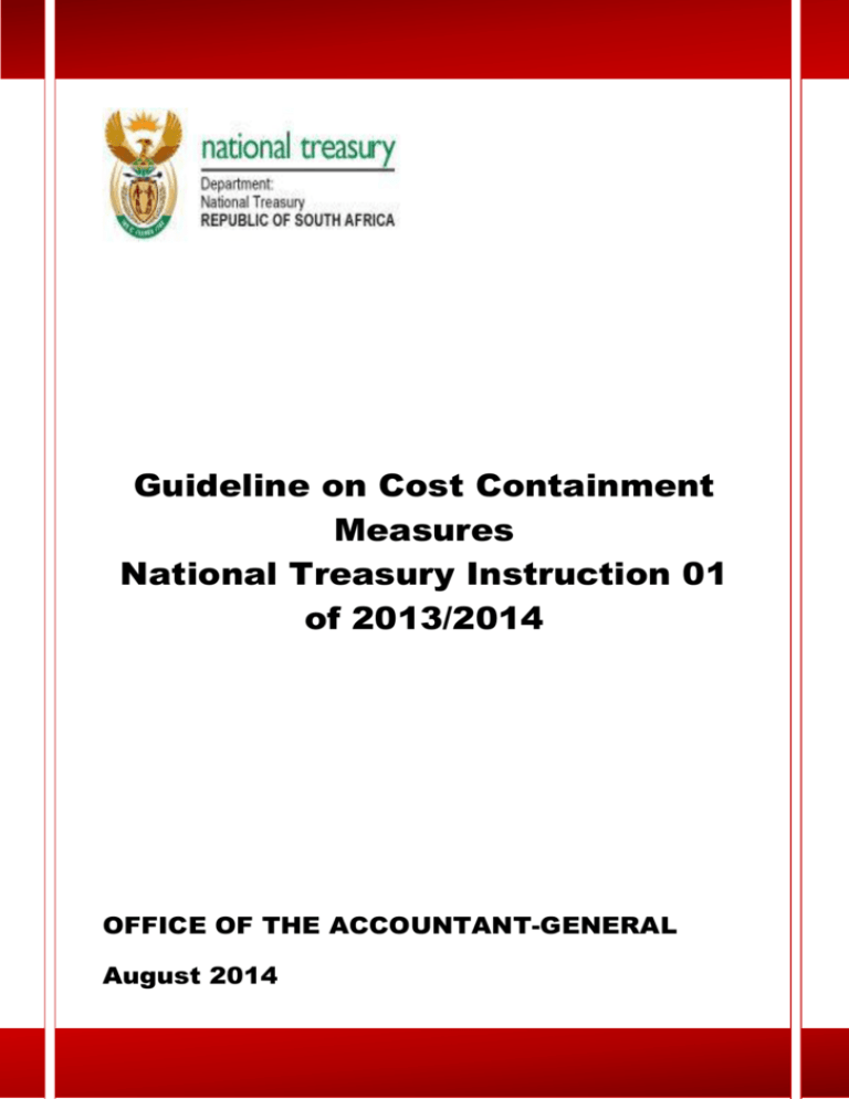 Guideline on Cost Containment Measures