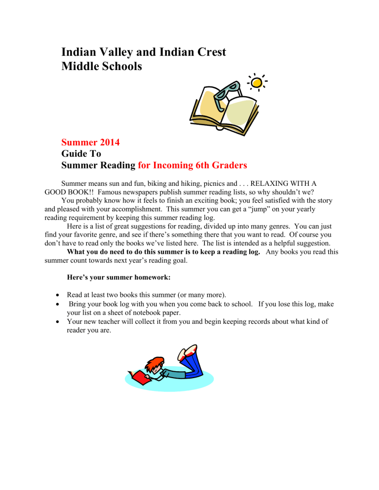 Summer Reading For Incoming 6th Graders