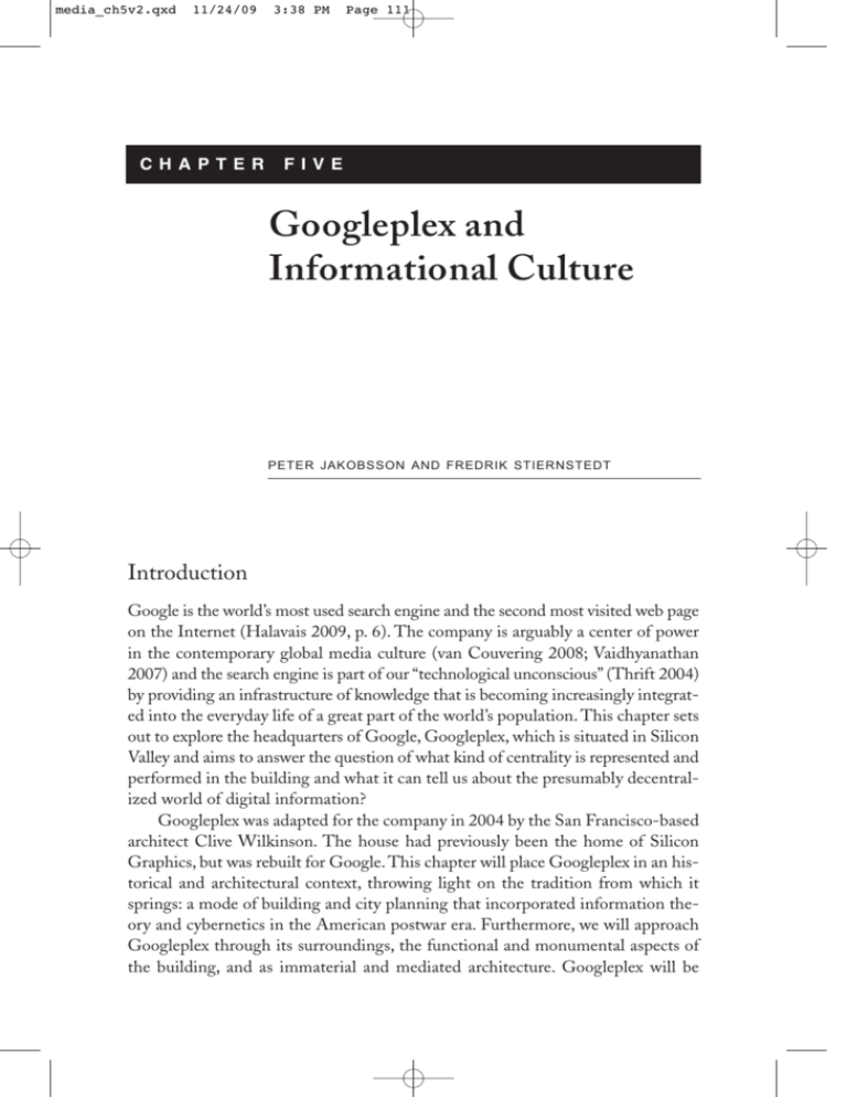 Googleplex and Informational Culture