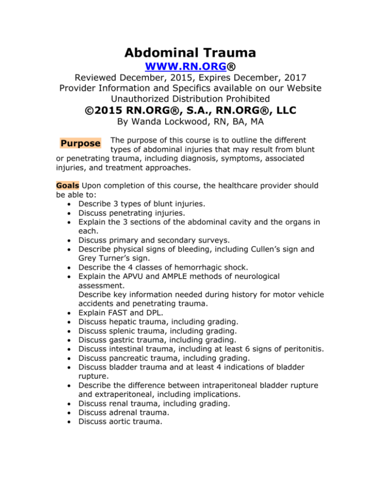 Abdominal Trauma