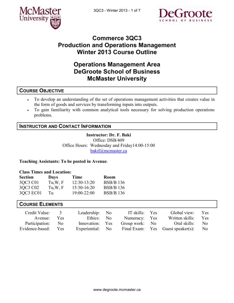 Course Outline Template Course Outline Template