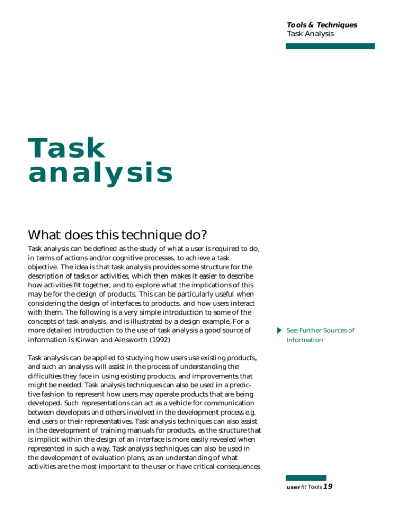 Task Analysis