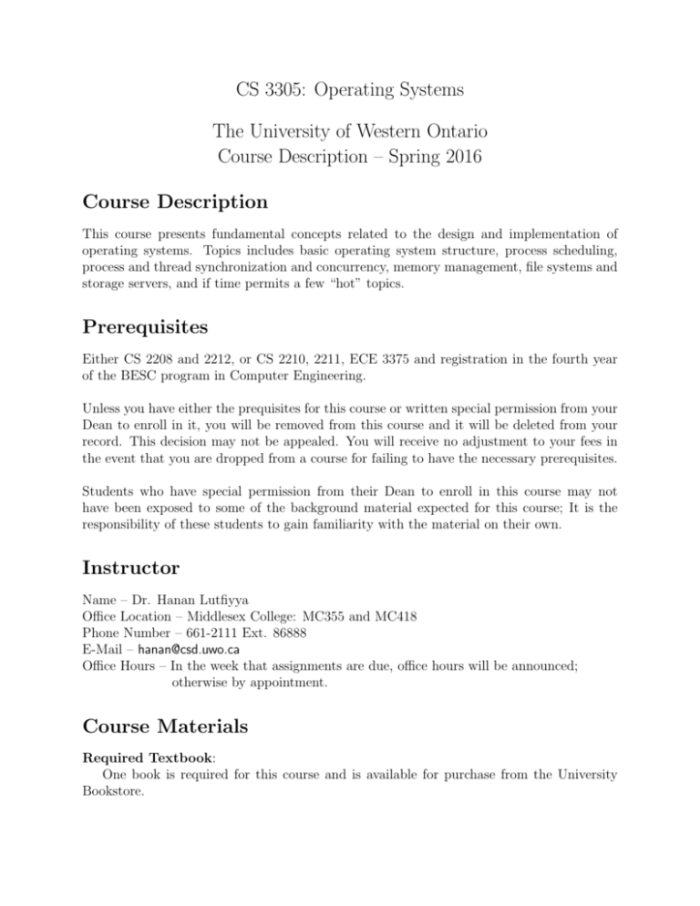 Course Outline Computer Science