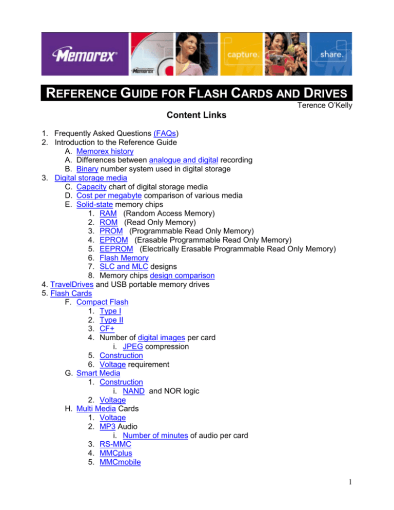 Reference Guide for Flash Cards and Drives