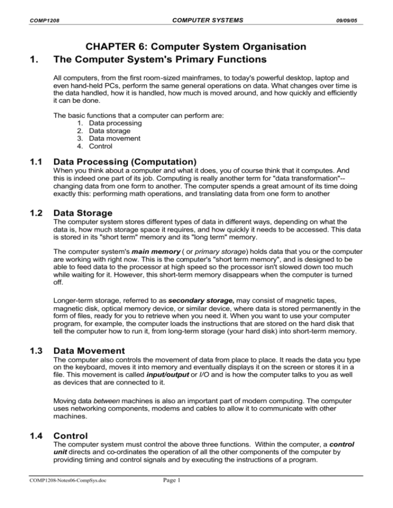 Computer System Organization