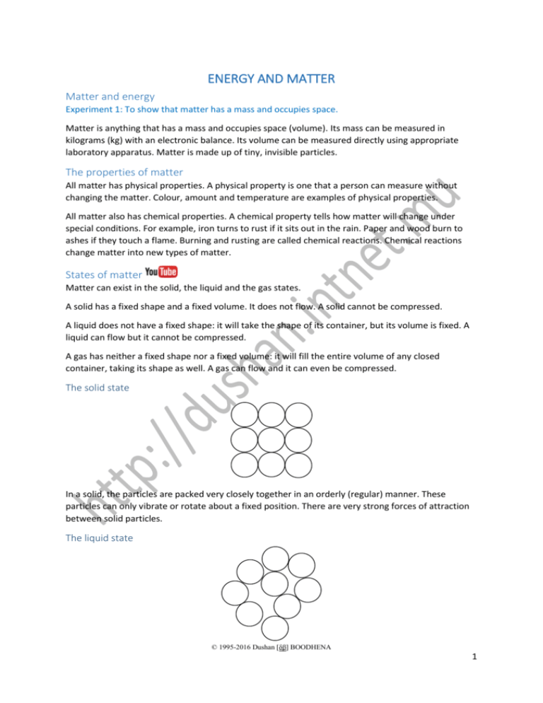 Chemistry Notes For Form 1 Chemistry Notes For Form 1