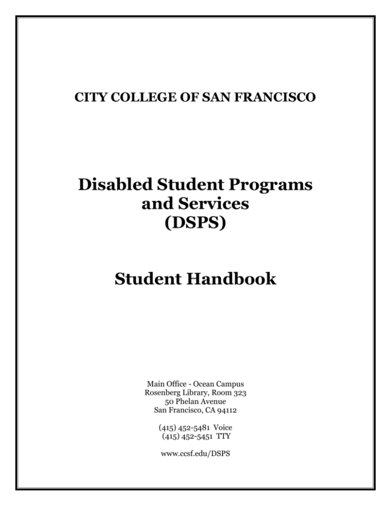 DISABLED STUDENT PROGRAMS AND SERVICES