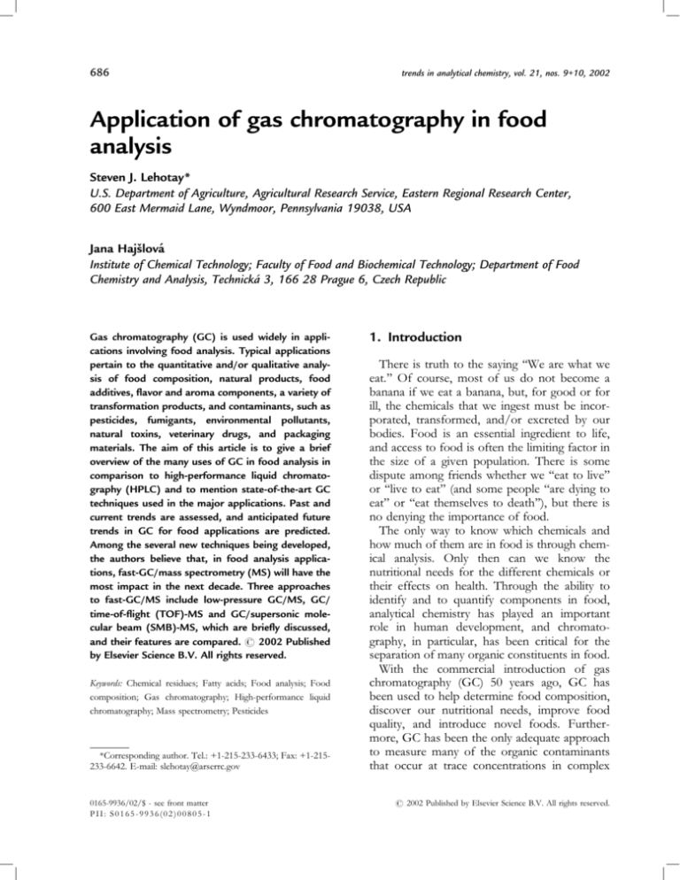 Application Of Gas Chromatography In Food Analysis