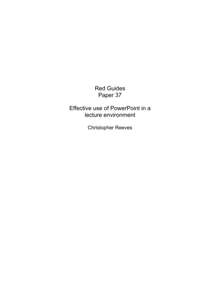 Red Guides Paper 37 Effective Use Of PowerPoint In A Lecture red-guides-paper-37-effective-use-of-powerpoint-in-a-lecture