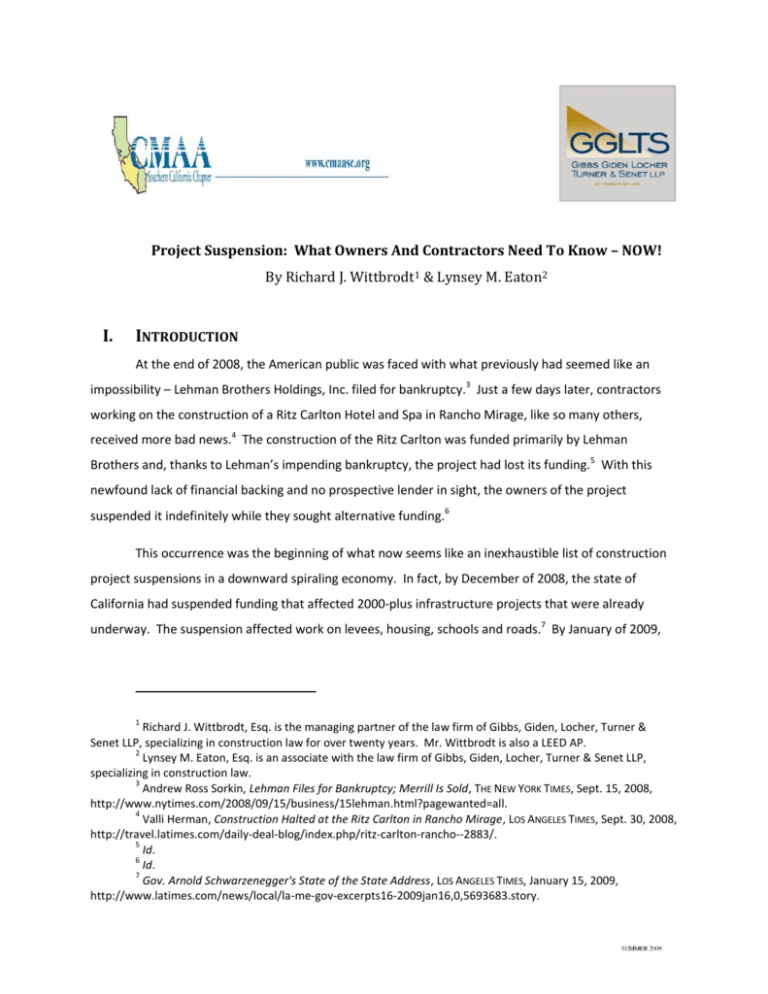 Project Suspension: What Owners And Contractors