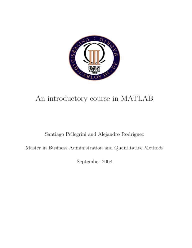 An Introductory Course In Matlab