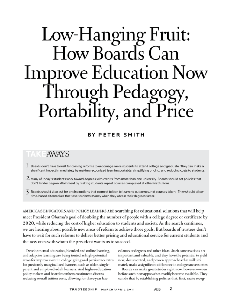 low-Hanging Fruit: How Boards can improve education now