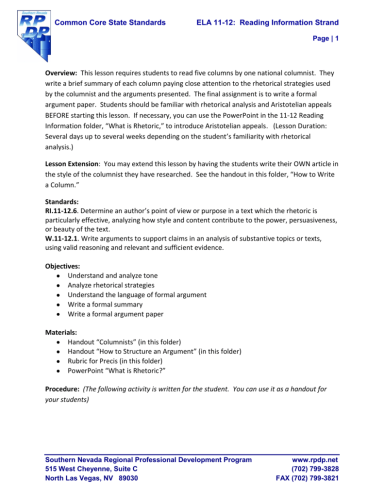 Common Core State Standards ELA