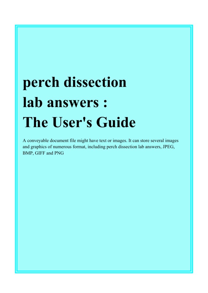 Perch Dissection Lab Answers Fenster
